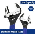 8-Inch Adjustable Wrench, Cr-V Steel Wide Jaw, Black Oxide Finish ...