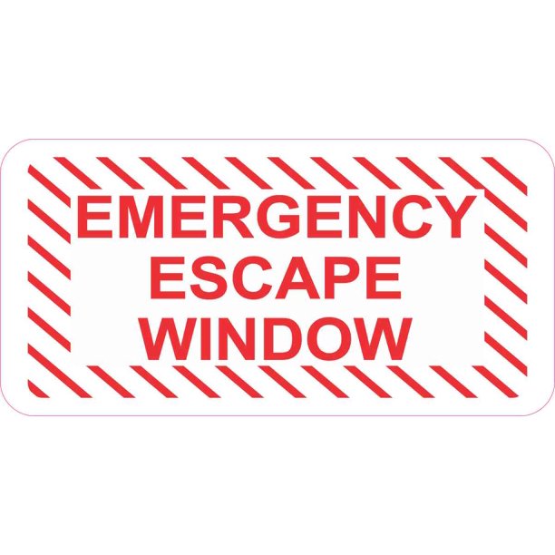 8in x 4in Emergency Escape Window Sticker - Walmart.com