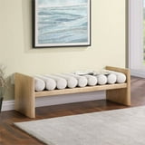 Meridian Furniture Waverly Cream Bench with Solid Wood and Luxurious ...