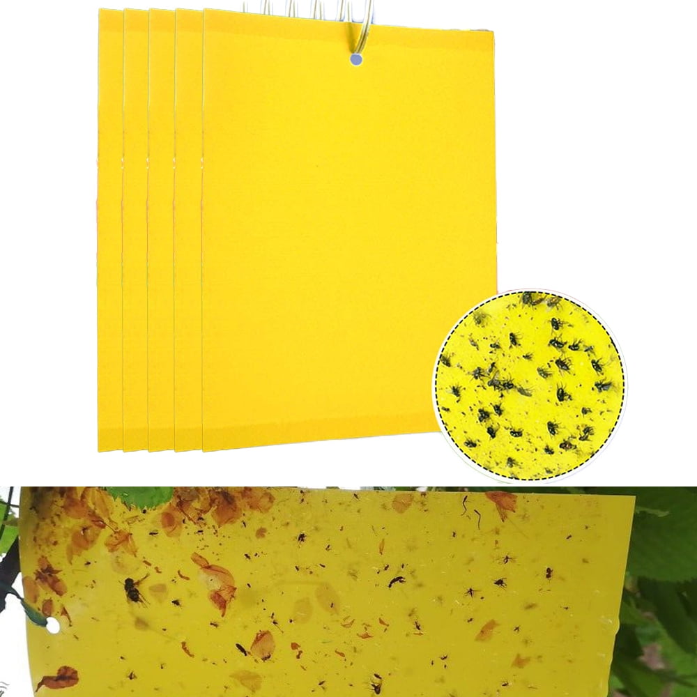 MLFU 5-Sheet Double-Sided Yellow Sticky Traps for Flying Plant Insect ...