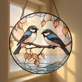 Bird Couple Sunset Stained Glass-Style Suncatcher, Window Hanging ...