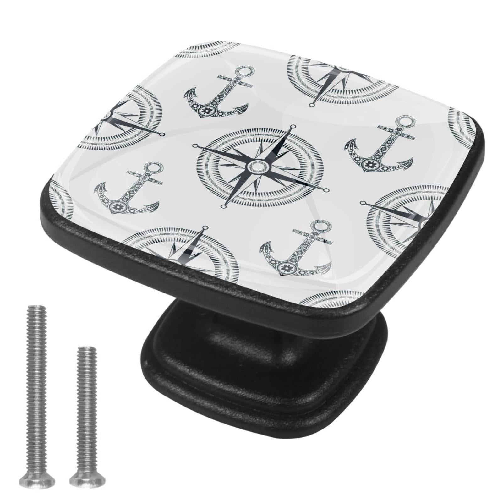 4 Pcs Cabinet Handle Drawer Pulls Anchor Knobs with Screws Square ...