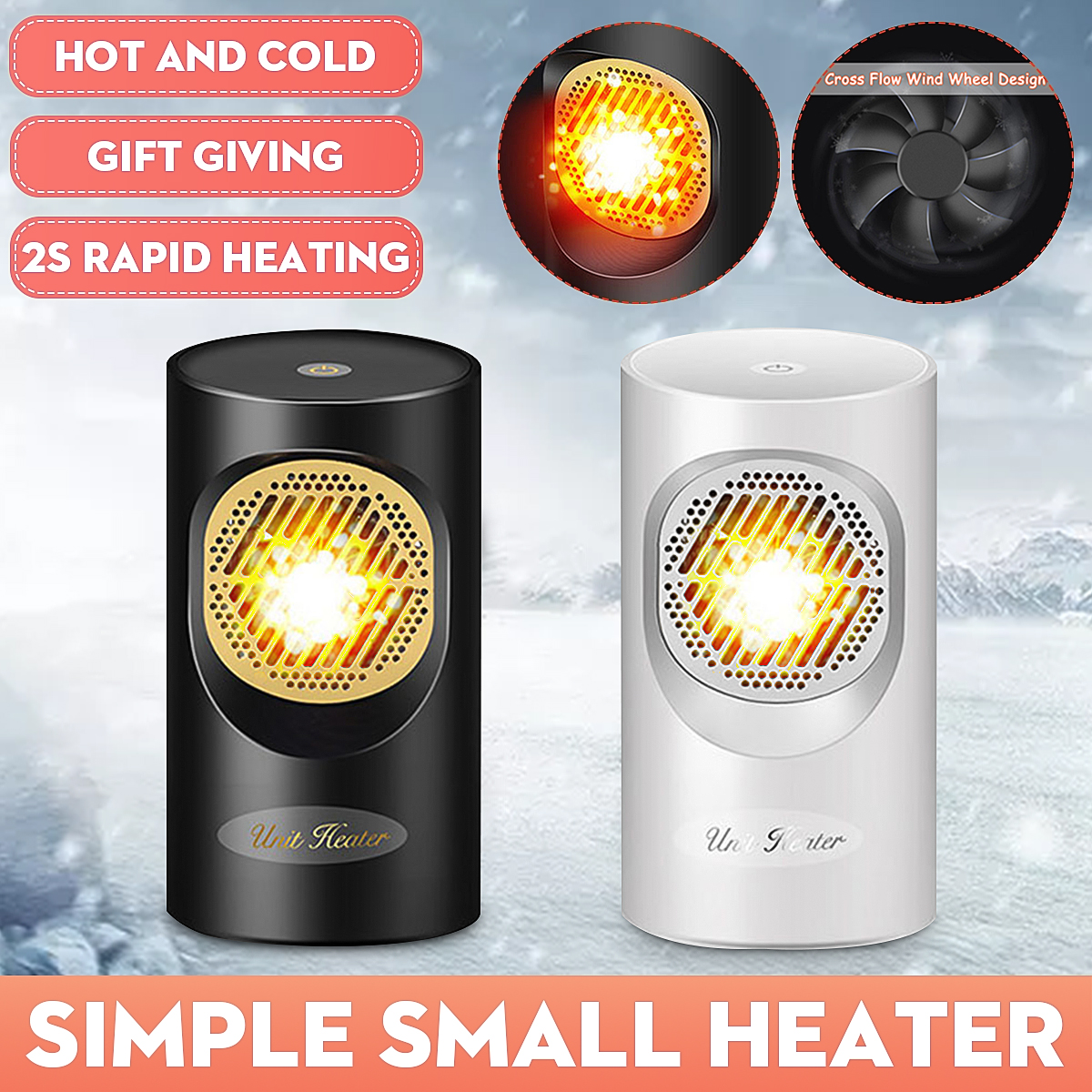 2 IN 1 400W Portablei Electric Fast Heater Hot Fan Mini Cartoon Heater ...