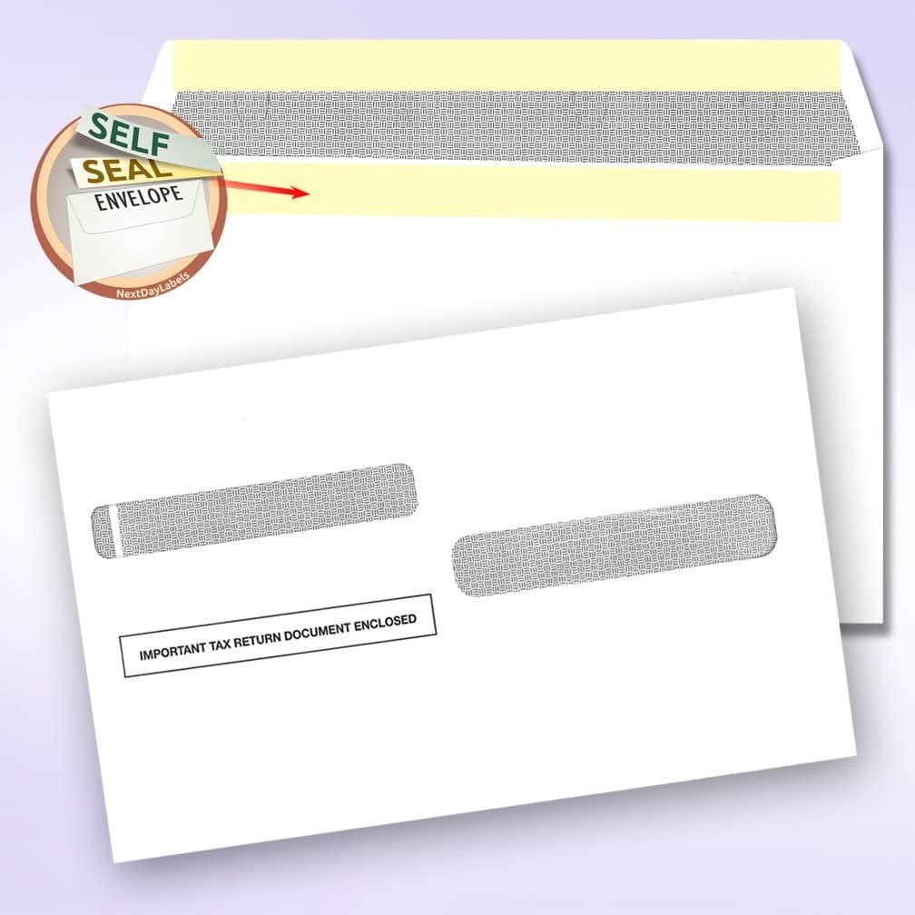 500 Self Seal Envelopes Designed for W-2 Forms 4-Up Forms - Walmart.com