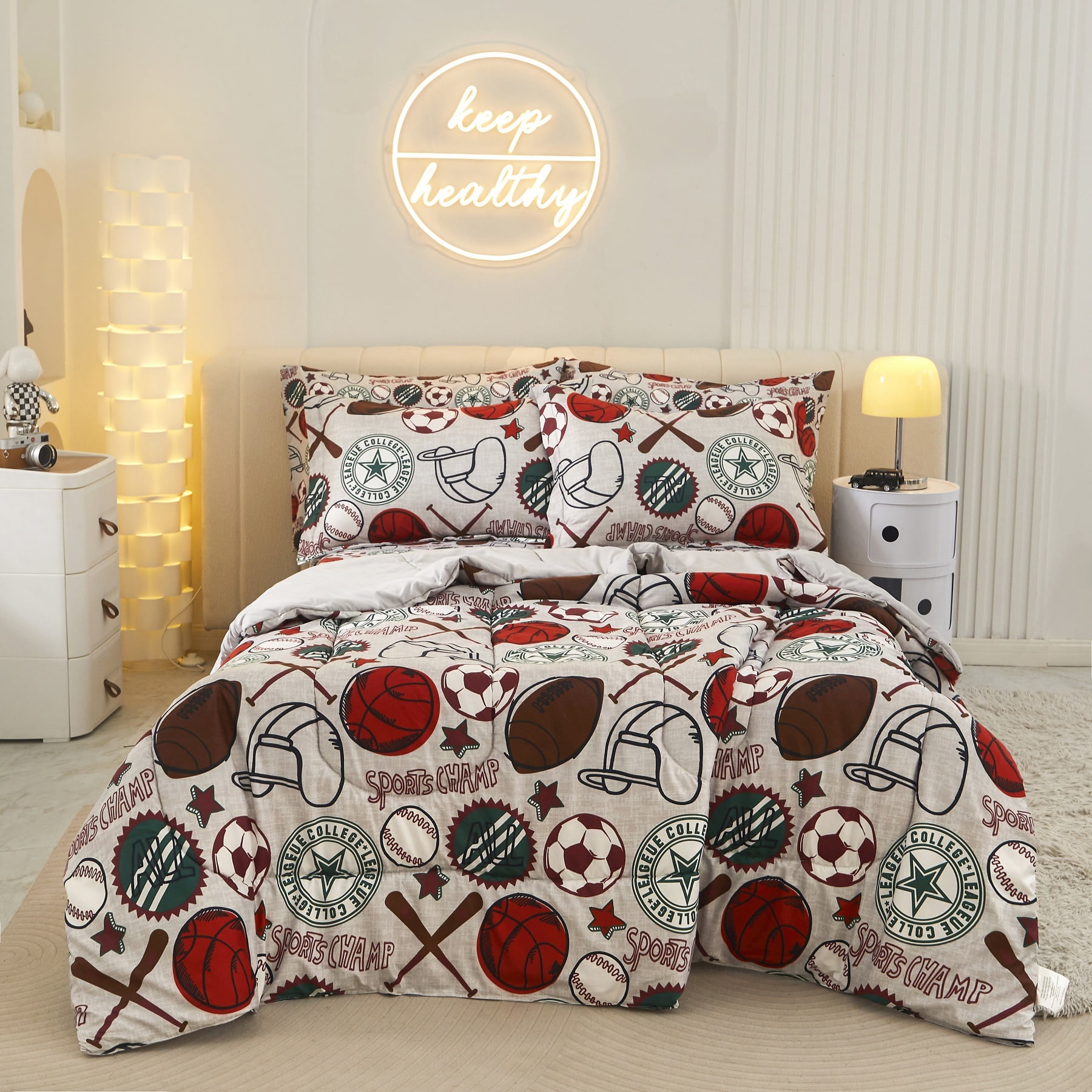 Viviland Full Comforter Set for Boys - Kids Brushed Microfiber Full ...