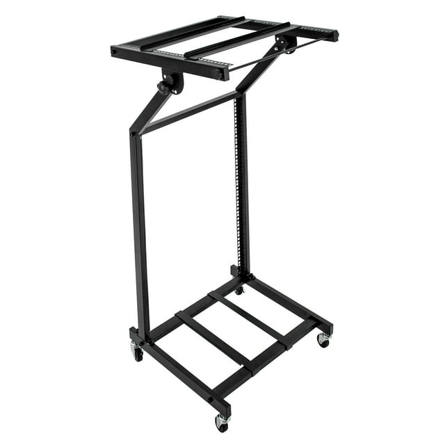FETCOI Rolling Rack Mount Mixer Case Stand Studio Equipment Cart Stage ...