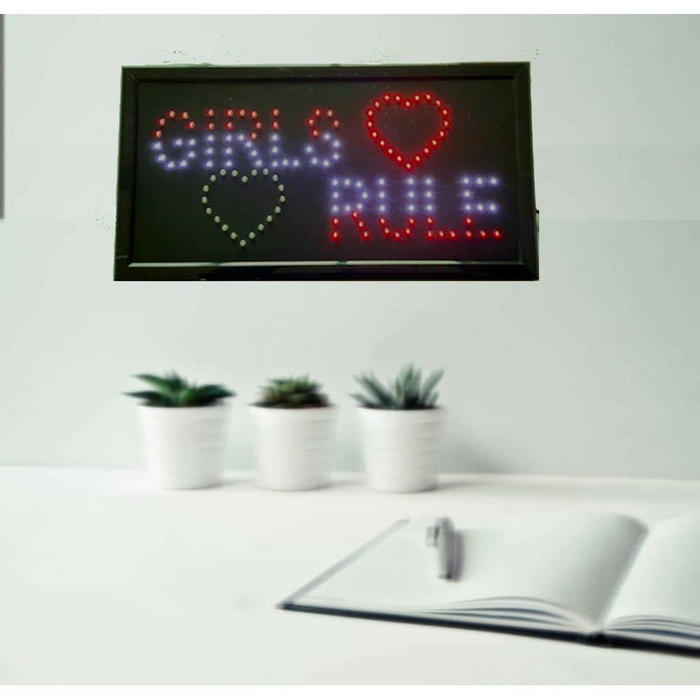 Creative Motion 14150 Electrical Girls Rule LED Sign . Size: 21" x 10 ...