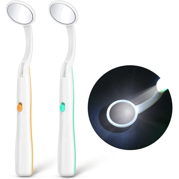 Dental Mirror With Light 2 Pieces Mouth-tooth Mirror Dental Inspection ...