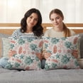 Coral Shell Pillow Covers Set of 4, Watercolor Pink Green Red Coral ...