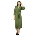 Bimba Women Long Solid Belt Robe Soft Modal Cotton Wrap Round Plain ...