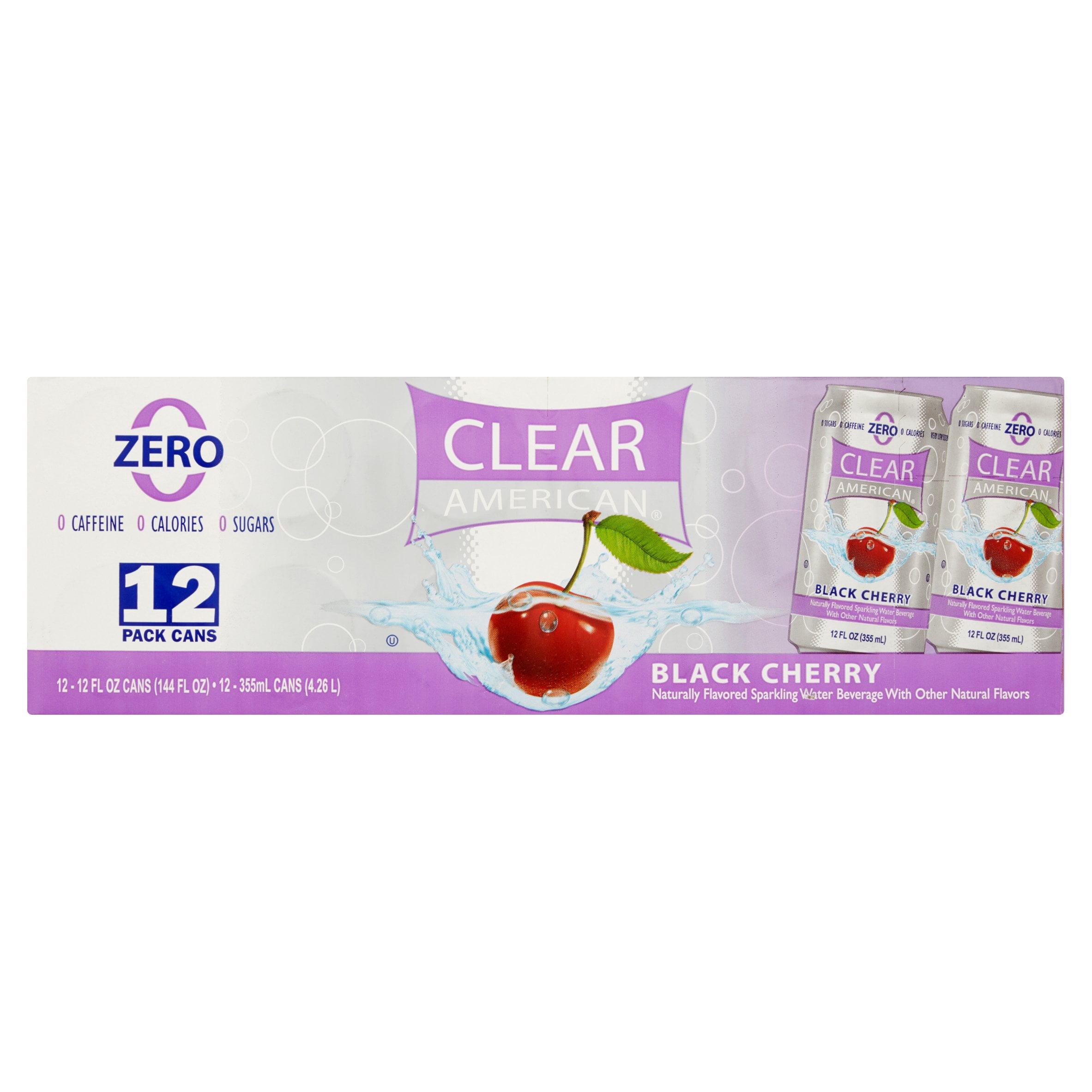 Clear American Black Cherry Sparkling Water, 12 Fl. Oz., 12 Count - Walmart.com - Walmart.com