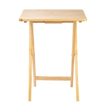 PJ Wood Folding TV Tray Tables with Storage Rack, Walnut Brown, 5 Piece ...