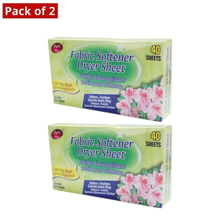 Pure Kleen Fabric Softener Sheet-Spring Fresh 40 Pk Pack of 2 | Walmart ...