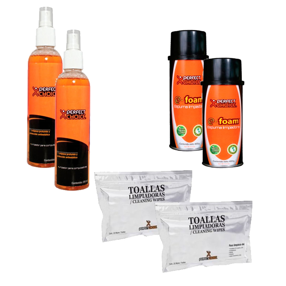 Kit de Limpieza Perfect Choice Limpiador Espuma Toallas Computo Perfec ...