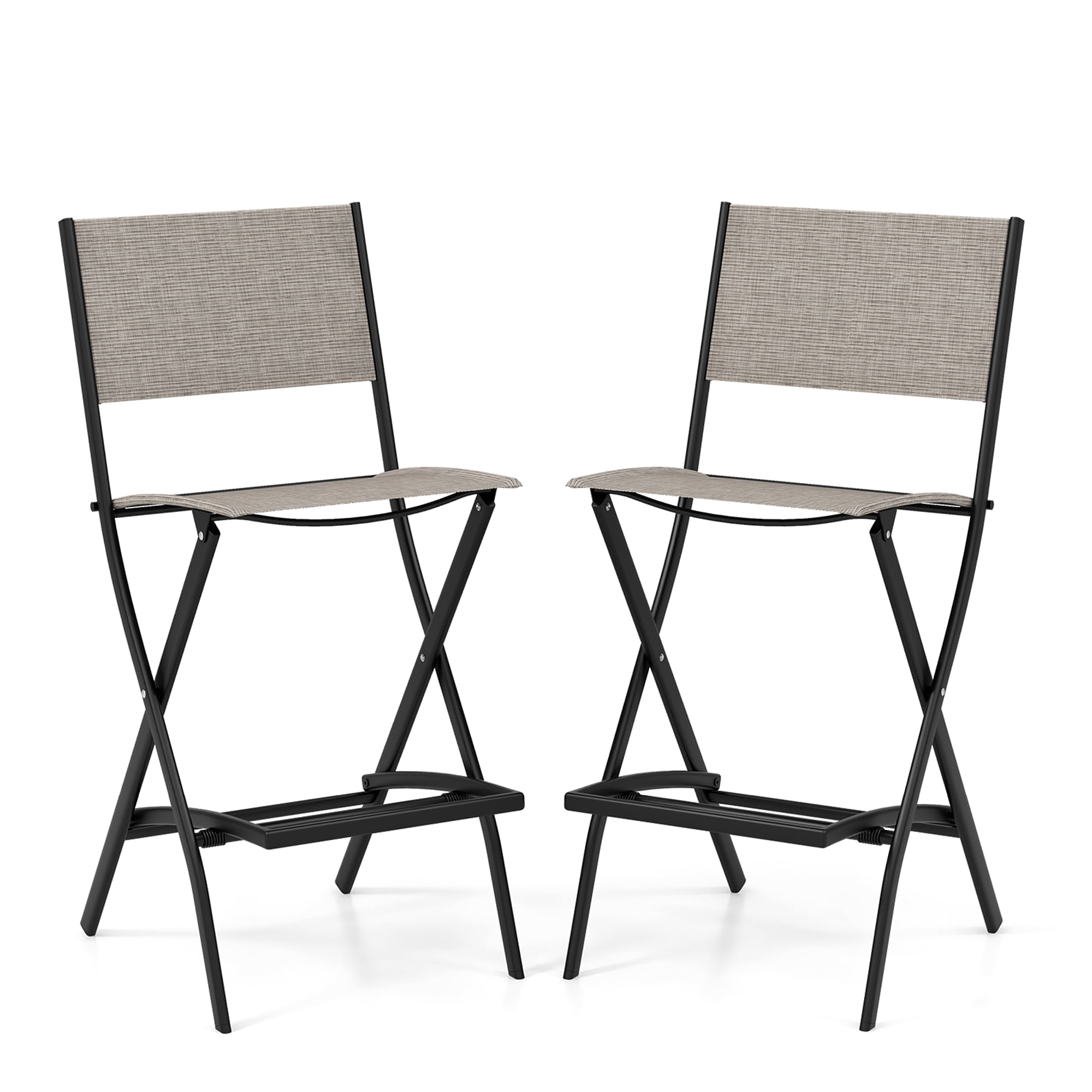 Click here for Costway Set Of 2 Outdoor Bar Chair Folding Bar Hei... prices
