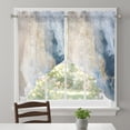 Abstract Marble Texture Sheer Curtains Swag Valances for Windows Blue ...