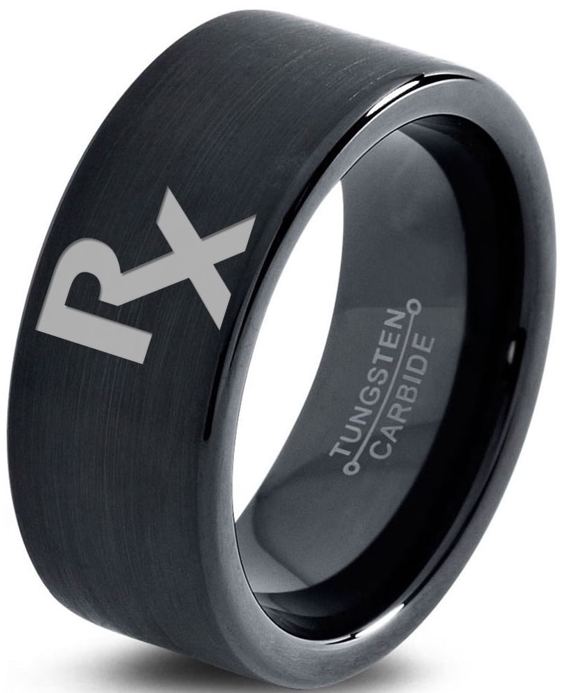 Zealot Jewelry - Tungsten Medical Prescription Pharmacy Symbol Band ...