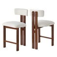 26.5" Counter Stools Set of 2, Upholstered Low Back Barstools with ...