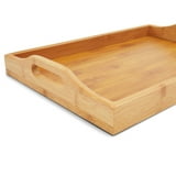 Bamboo Wooden Serving Tray with Handles for Home, Breakfast in Bed ...