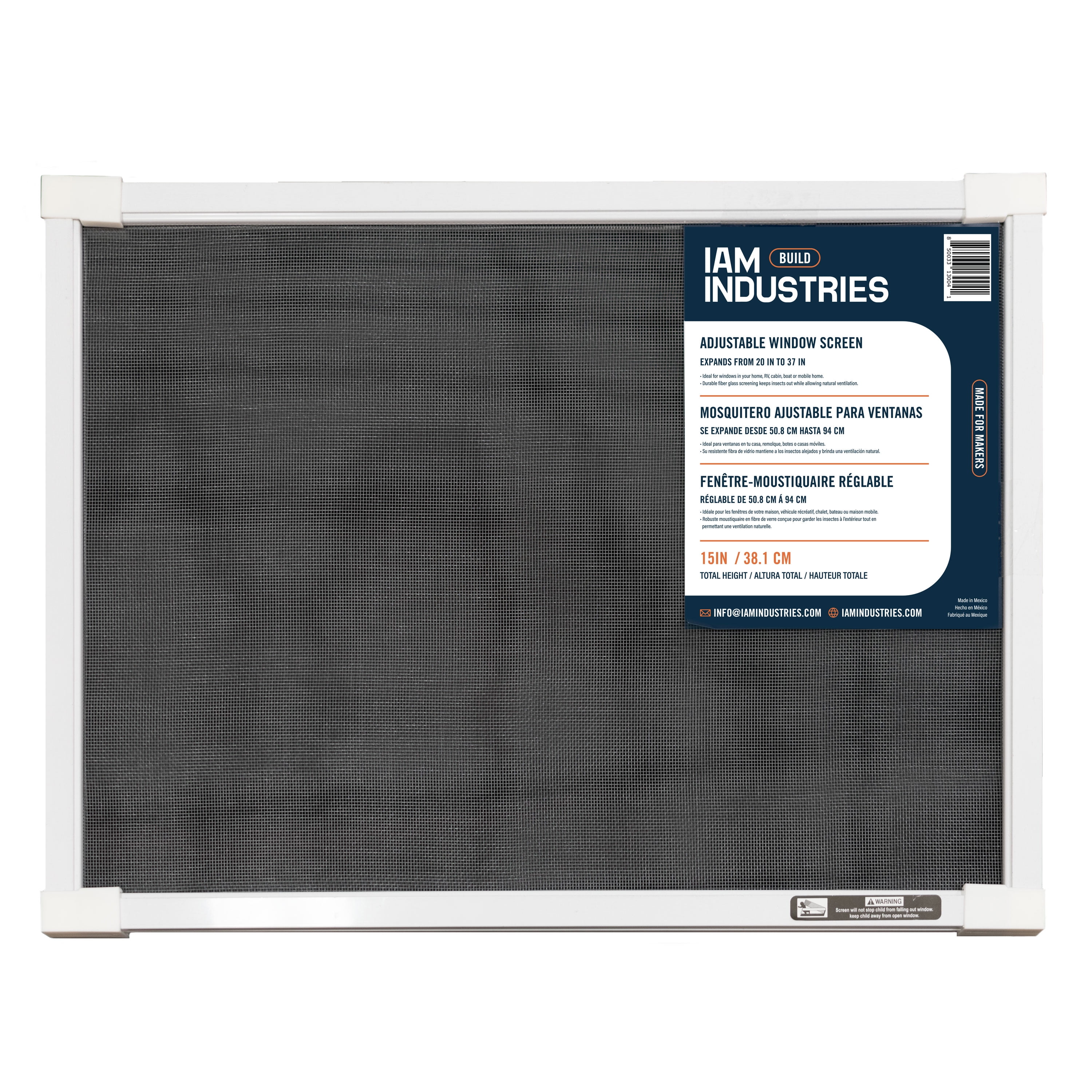 IAM Industries: 15" x 20" to 37" Adjustable Window Screen - Walmart.com