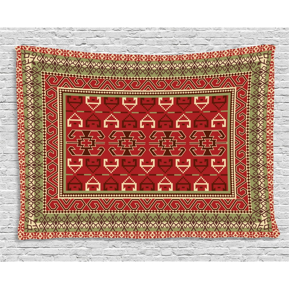 Turkish Pattern Tapestry, Rectangular Frames and Abstract Shapes with ...