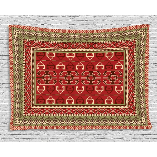 Turkish Pattern Tapestry, Rectangular Frames and Abstract Shapes with ...