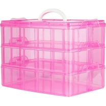 Casewin 3 Tier Transparent Plastic Stackable Storage Box - Adjustable ...