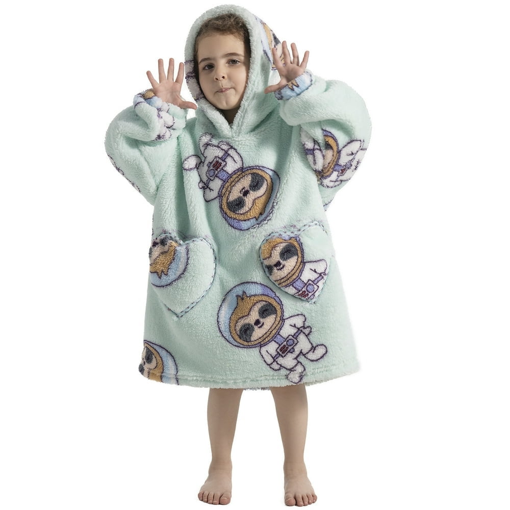 Click here for Generic Wearable Blanket Hoodie For Kids Flannel O... prices