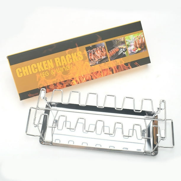 Amdohai Chicken Leg Wing Rack 14 Slots Stainless Steel Metal Roaster ...