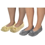 Roxoni Women's Terry Classic Cotton & Velour Ballerina Slippers, Pack ...