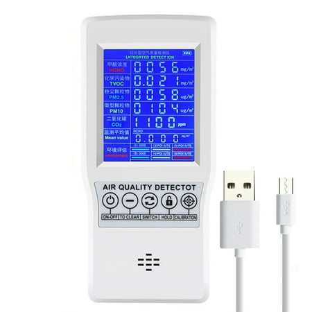 Air Quality Tester Digital Rechargeable Air Quality Detector LCD Screen ...
