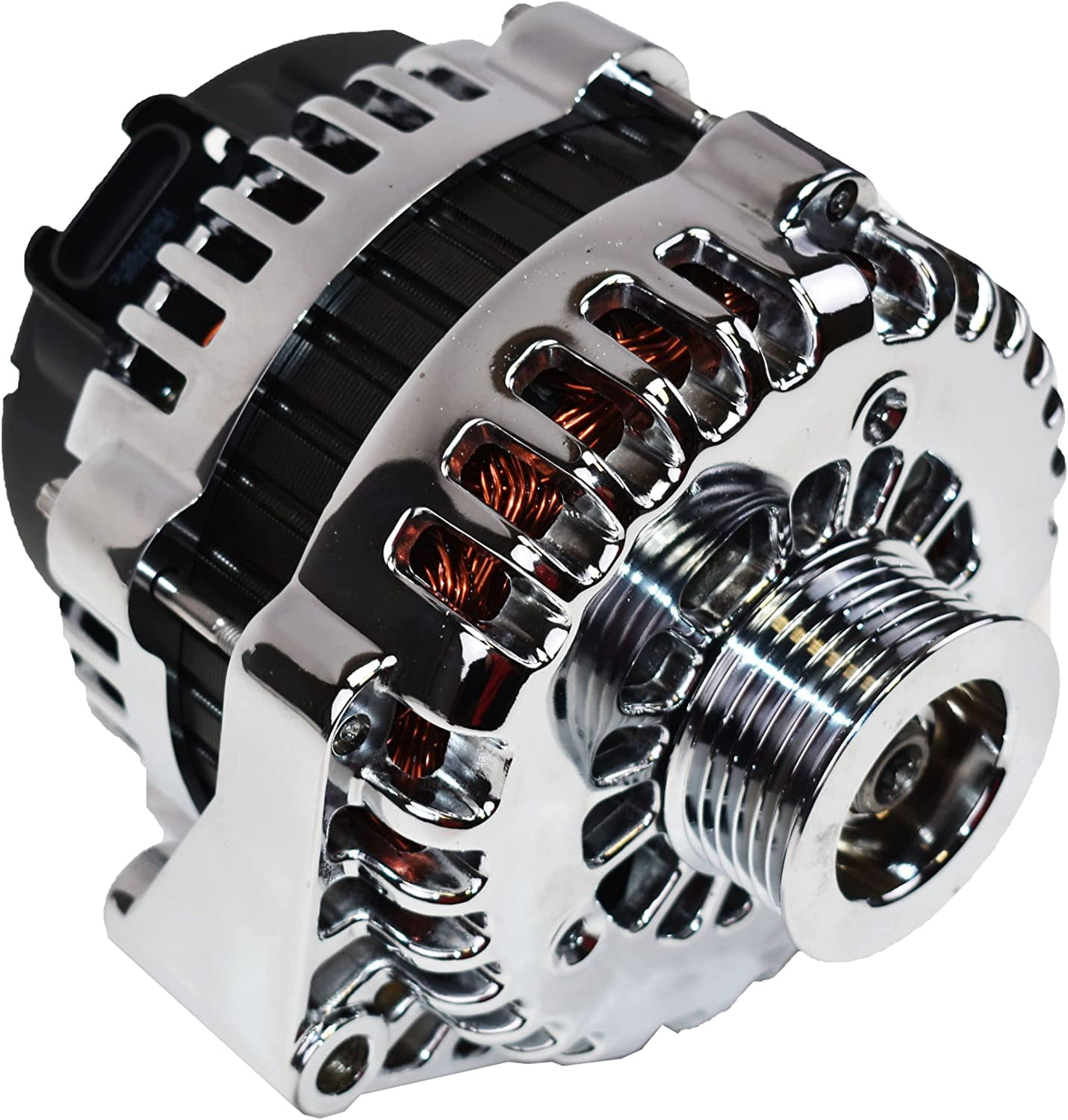 A-Team Performance GM AD244 Style High Output 220 Amp Alternator Chrome ...
