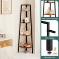 Yoobure 4-Tier Wooden Corner Bookshelf, Ladder Display Shelf for Living ...