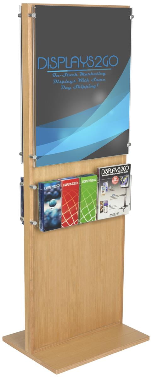 Displays2go DSAP10PKLO Dual Sided Poster Stand with Pamphlet Holder ...