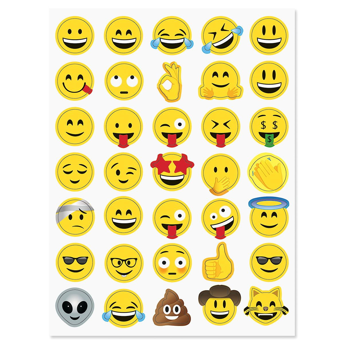 Put On Happy Face Stickers - Set of 70 Stickers on 2 Sheets - Walmart.com