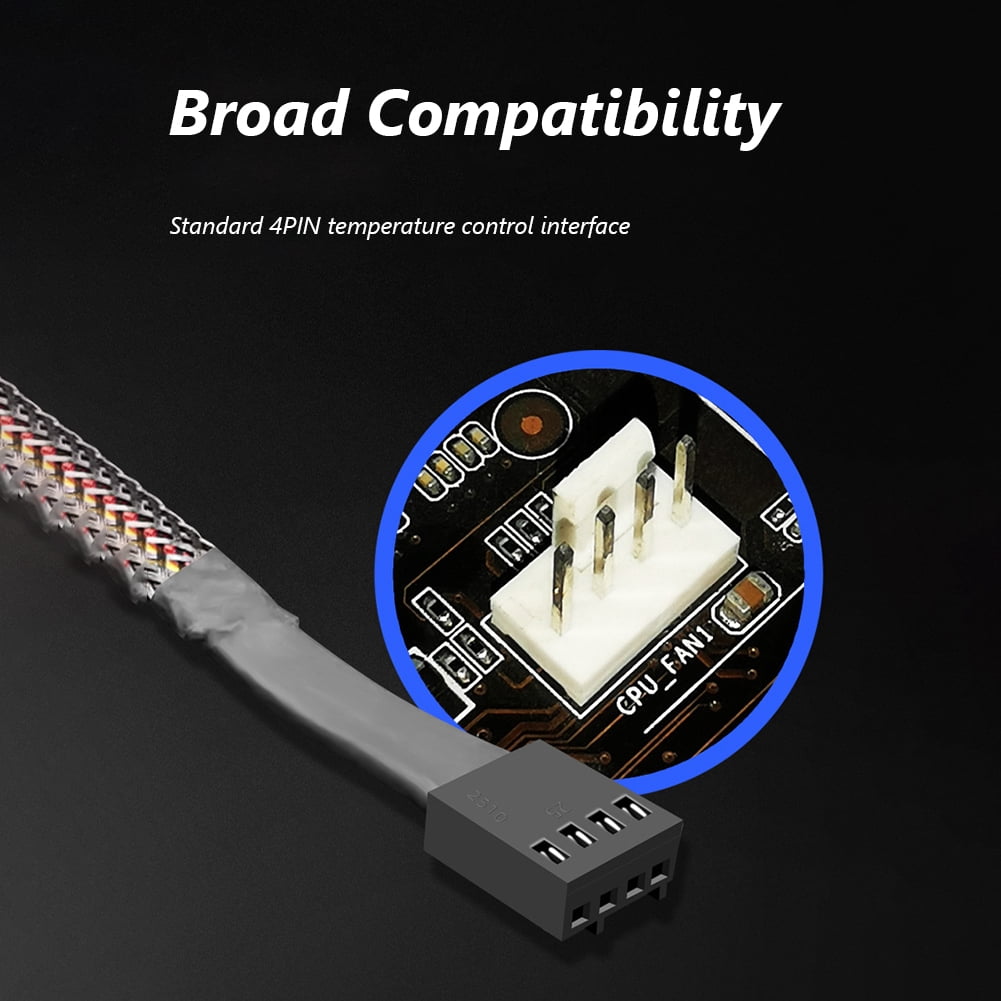 1 to 5 Way 4-Pin PWM CPU Cooler Fan PC Case Fan Sleeved Power Cable Hub ...