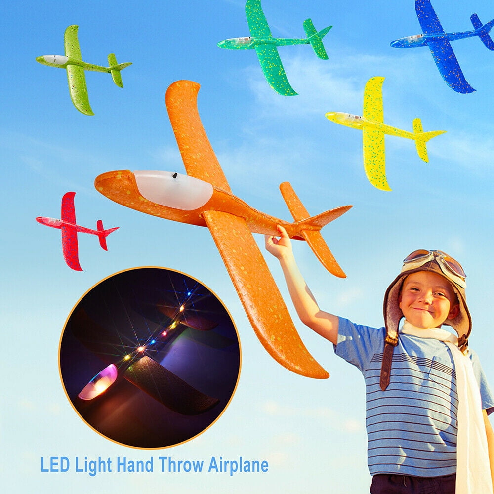 LED Glider Foam Airplane Model Hand Throw Remote Control Aircraft ...