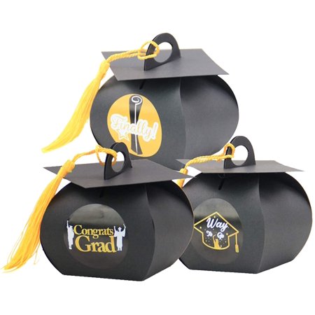 24 Pieces Graduation Cap Box Congrats Hat Box and Grad Stickers for ...