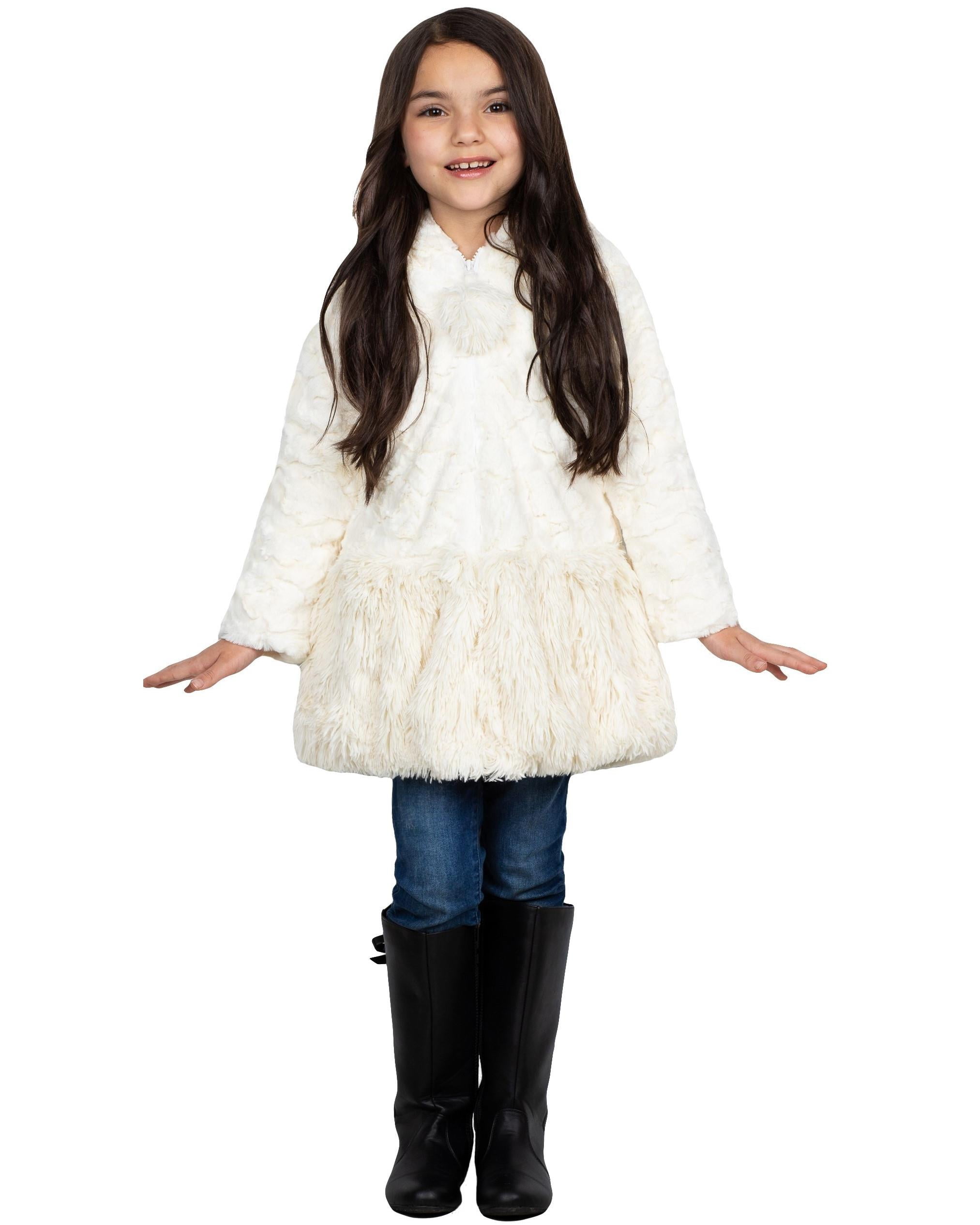 Girls Long Jacket Outdoor Coat Hooded Female, Cream, Size: 7, Widgeon ...