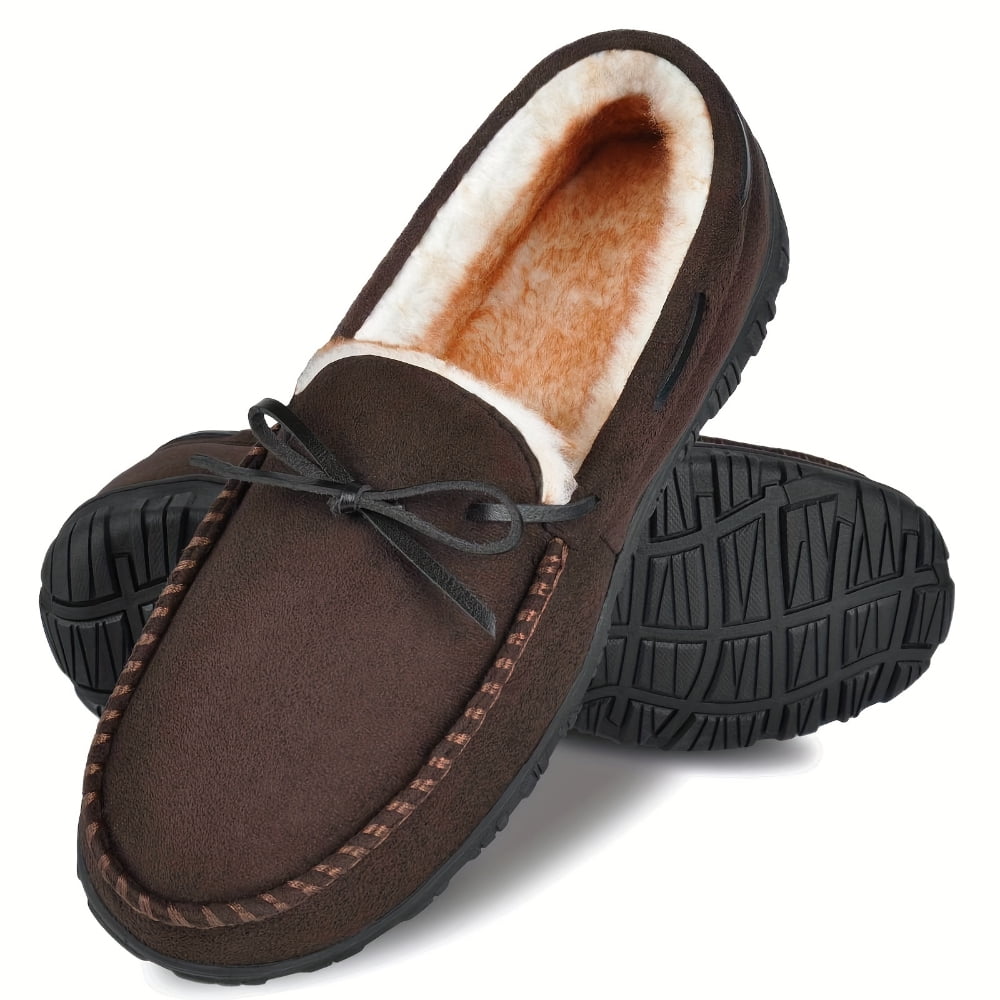 Click here for Dosaele Cozy Men‘s Moccasin Slippers - Warm Fuzz L... prices