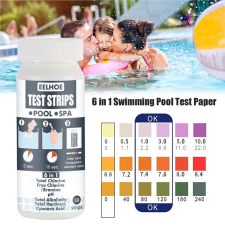 Langgg 50PCS 3 in 1 Swimming Pool Test Paper Pool Test Strips Spa Hot ...