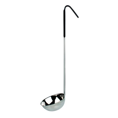6 Oz. One Piece Color Coded Ladle, Black Handle,Stainless Steel ...