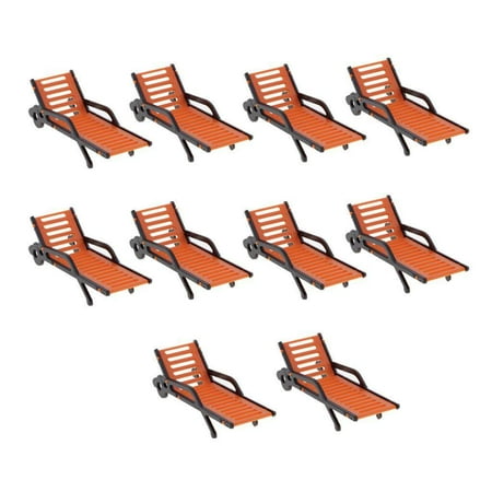 10 Pieces Plastic Beach Bench Sun Lounge Scenery Beach Settee Loungers ...