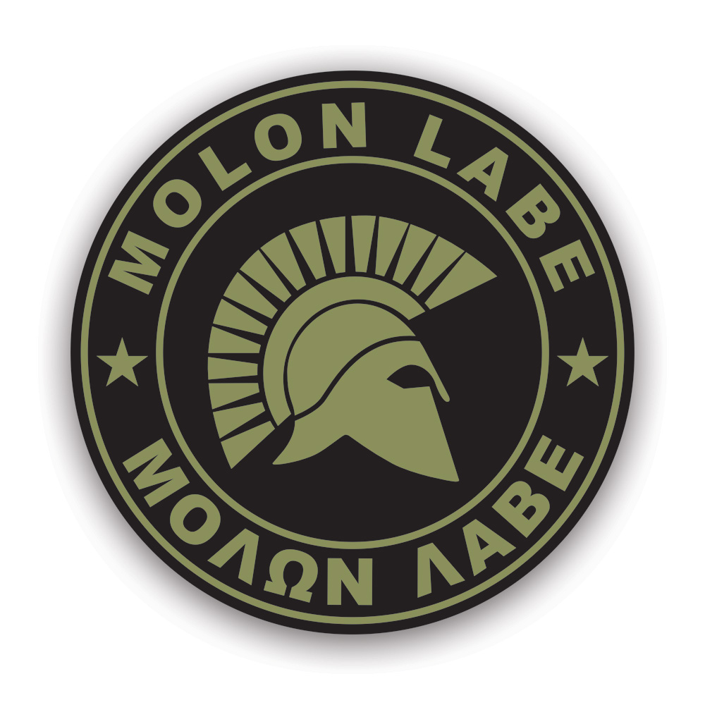 OD Green Molon Labe Sticker Decal - Self Adhesive Vinyl - Weatherproof ...