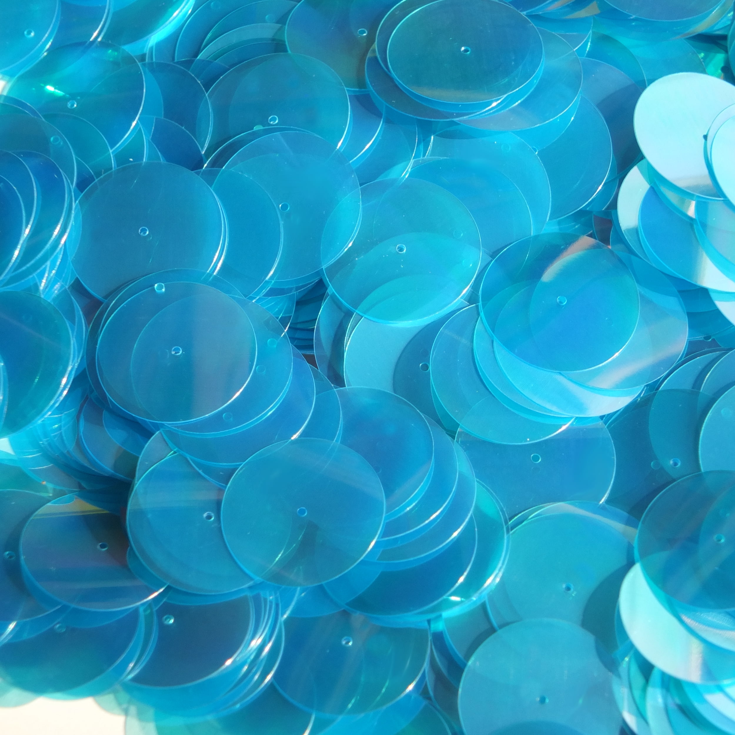 Aqua Blue Sequins 20mm Crystal Rainbow Iris Iridescent Made in USA ...