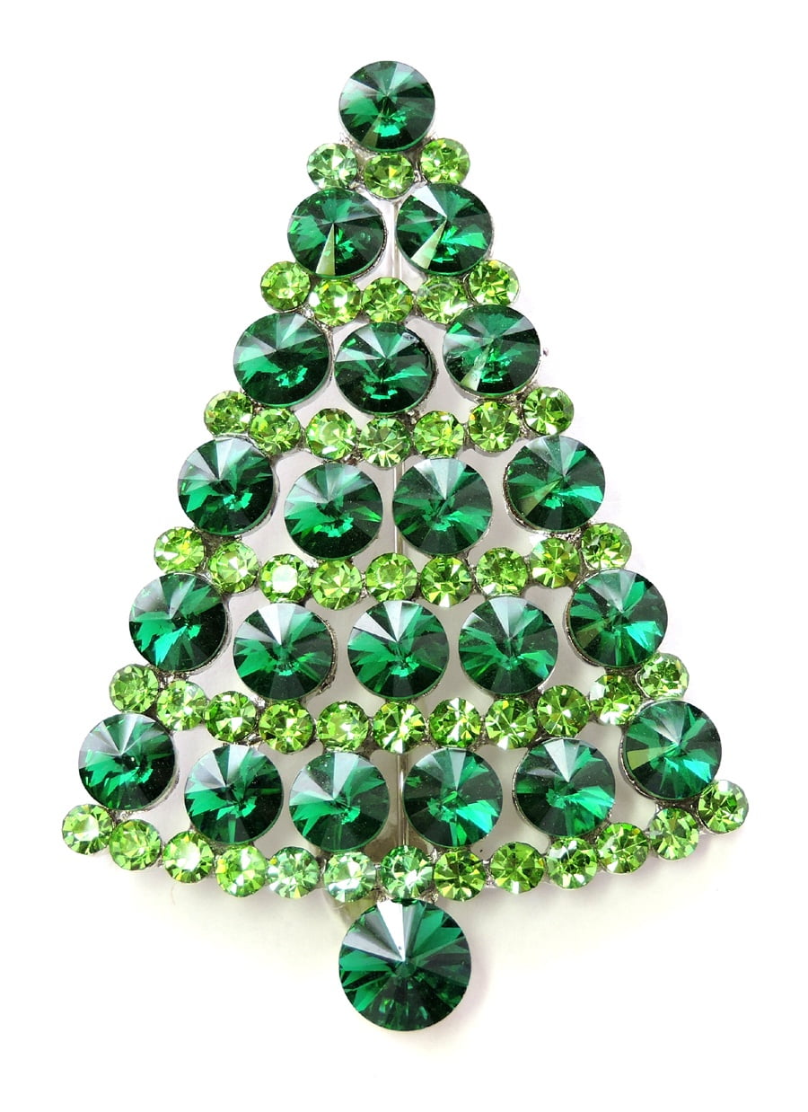Stunning Gorgeous Crystal Christmas Tree Pin Brooch - Walmart.com