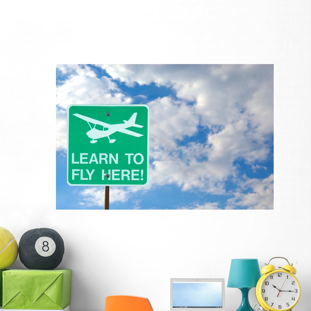 Learn to Fly Here Wall Mural by Wallmonkeys Peel and Stick Graphic (48 ...