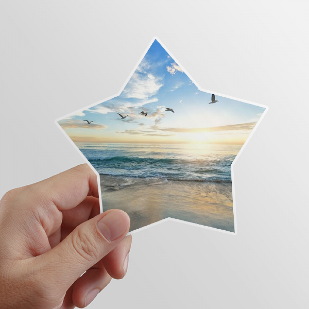 Ocean Sand Beach Bird Sea Picture Star Sticker Paster Vinyl Car Tags ...
