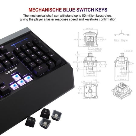 LESHP 105 Keys Unlimited Backlight Adjustable Brightness & Frequency ...