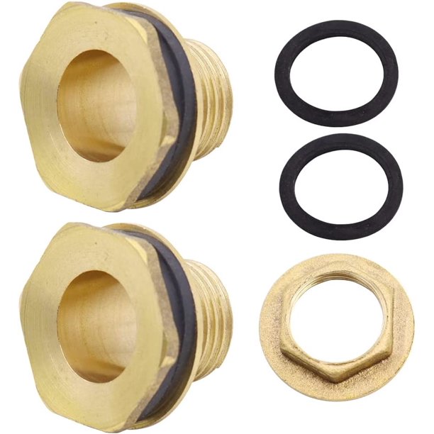 Pieces 1/2" Brass Reducer Garden Hose Fitting Brass Tank Feedthrough ...